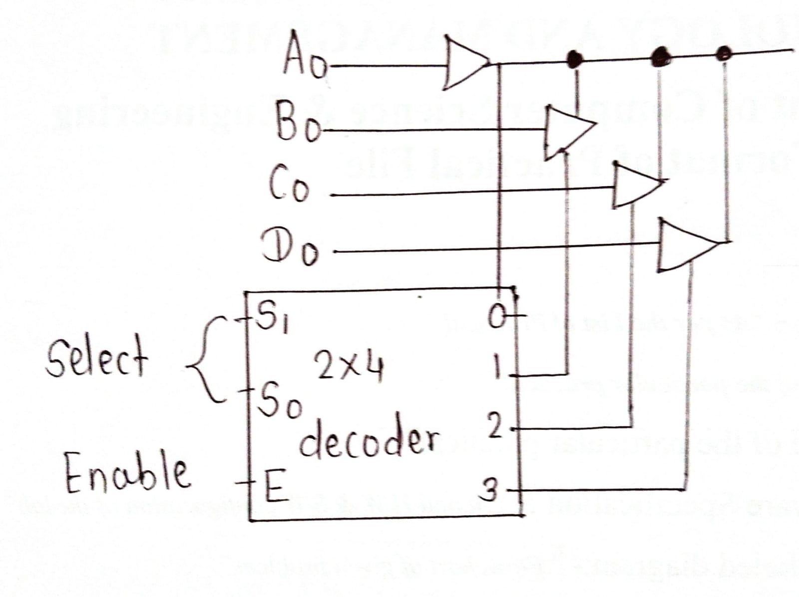 Explain the operation of three state bus buffers and show its use in ...